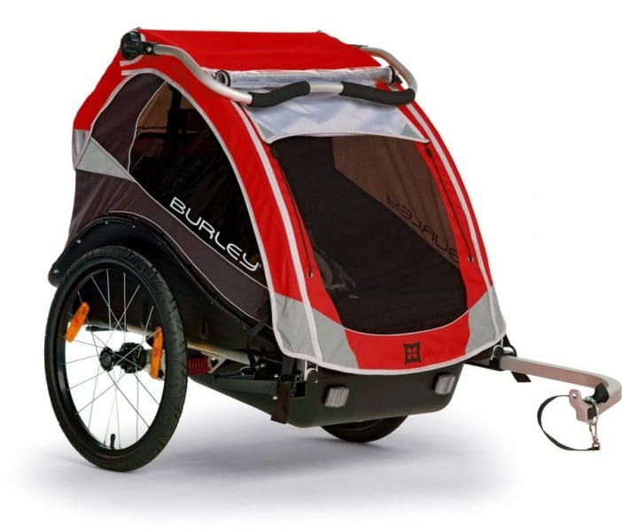 burley-fietskar-cub-met-cover-rood - Fietskar.nl